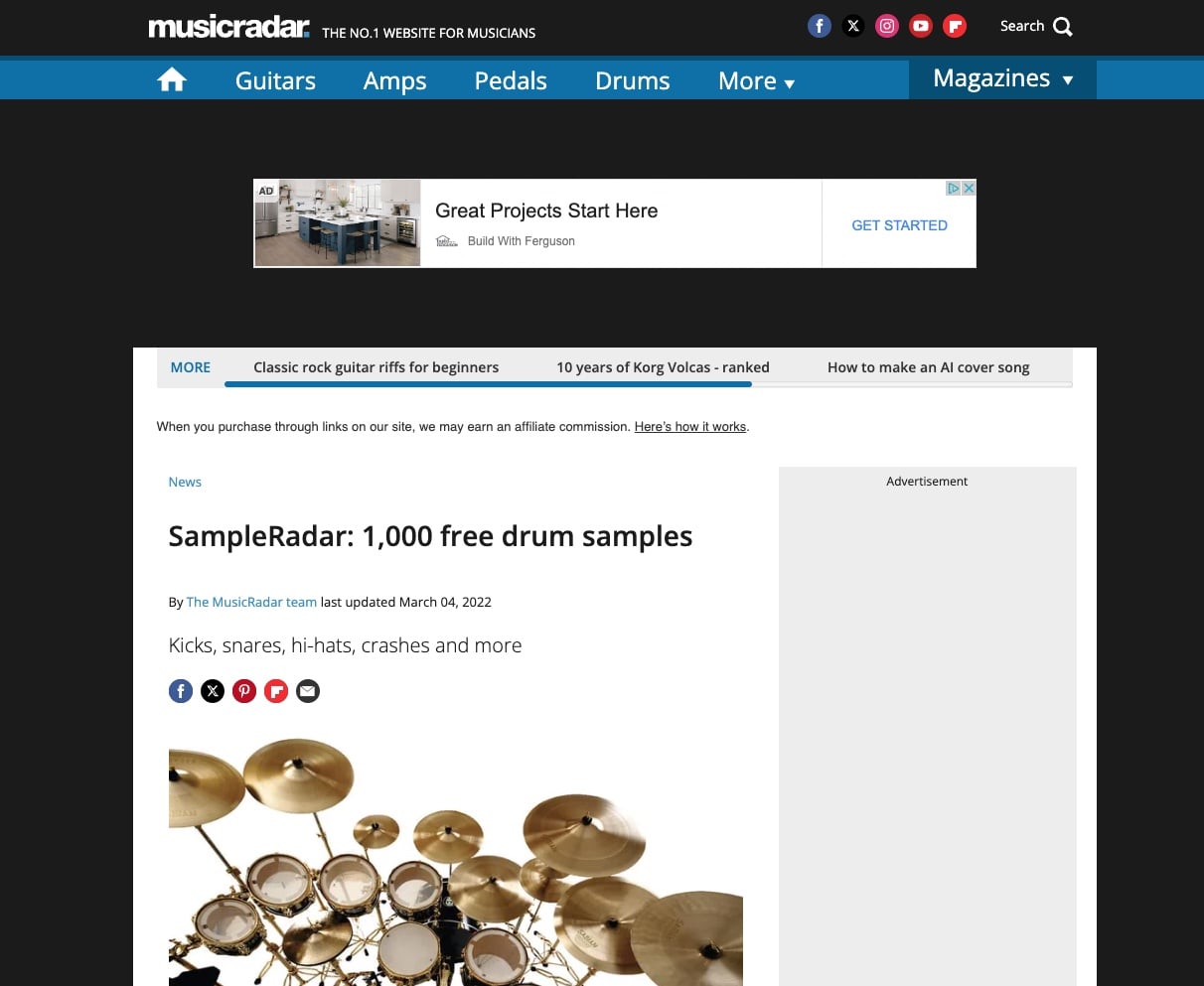 25 FREE Drum Sample Packs