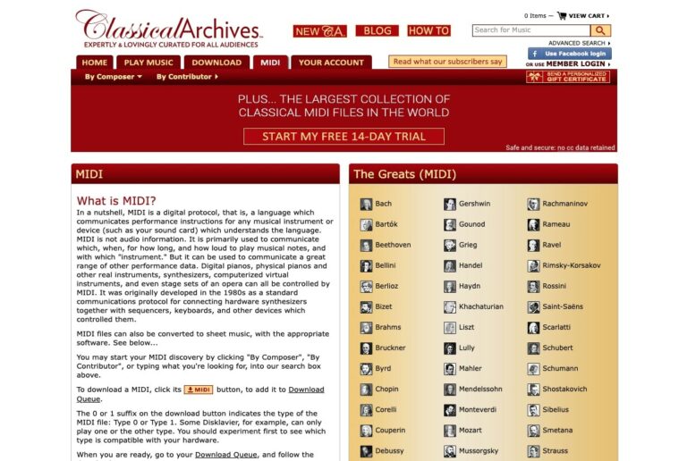 FREE MIDI Files & MIDI Songs: The 14 Best Websites