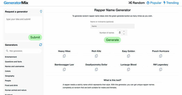 25 FREE Rap Name Generator Apps To Get Rap Name Ideas!!!