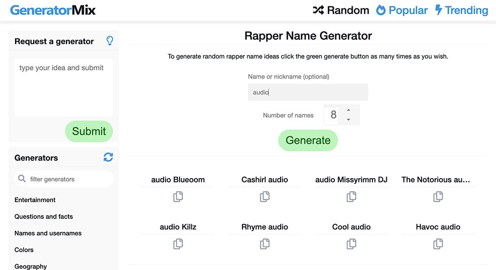 15 FREE Music Producer Name Generator Tools