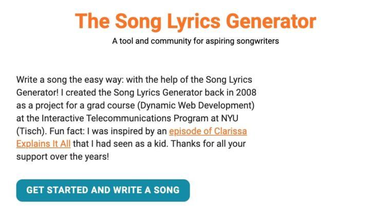 14 FREE Online Song Lyric Generator Apps For Songwriters!