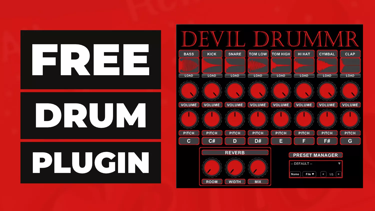 FREE Devil Drummr Sampler VST by Devil Soundz (Windows)