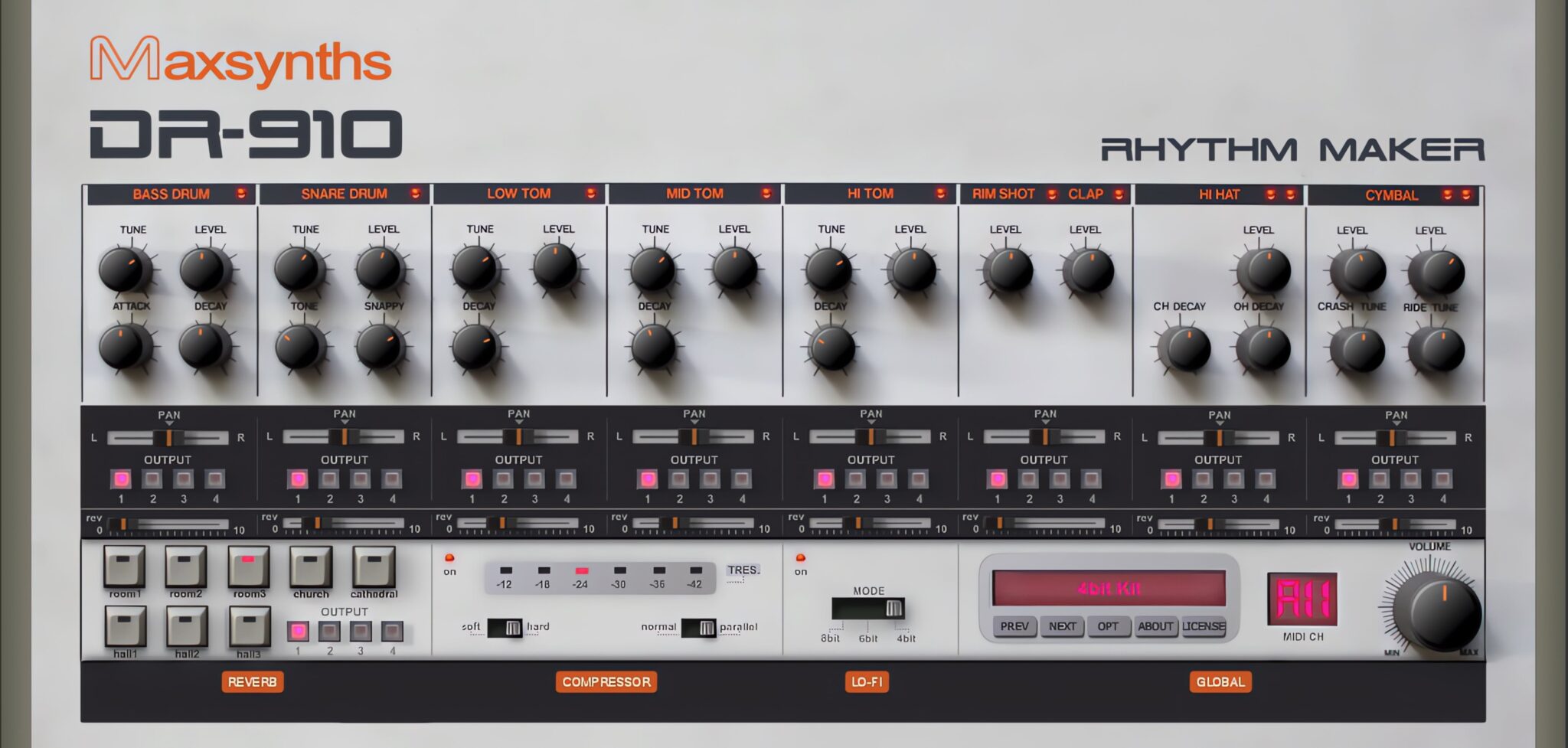 FREE DR-910 Drum Machine VST by MaxSynths (Windows)