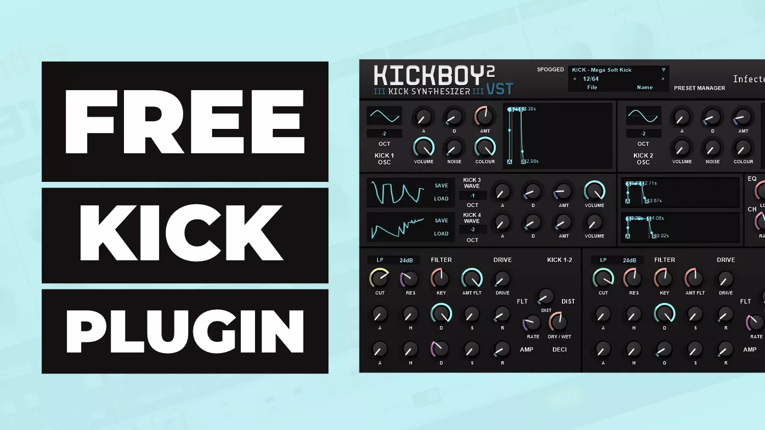 FREE Kickboy 2 Kick Synthesizer VST w/ 64 Presets (Windows)