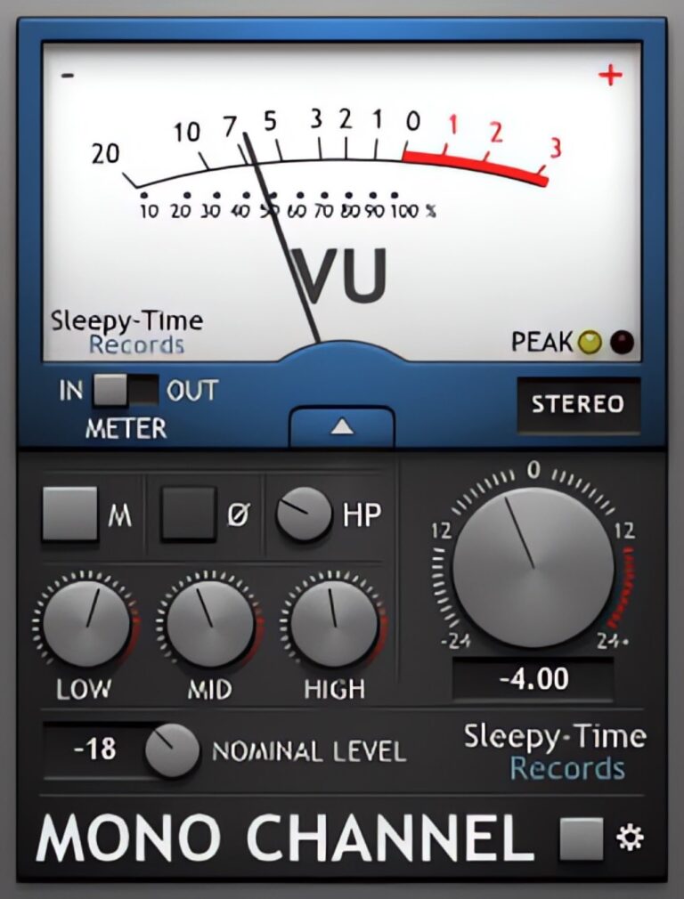 FREE MonoChannel VU Meter VST by Sleepy-Time DSP (PC)
