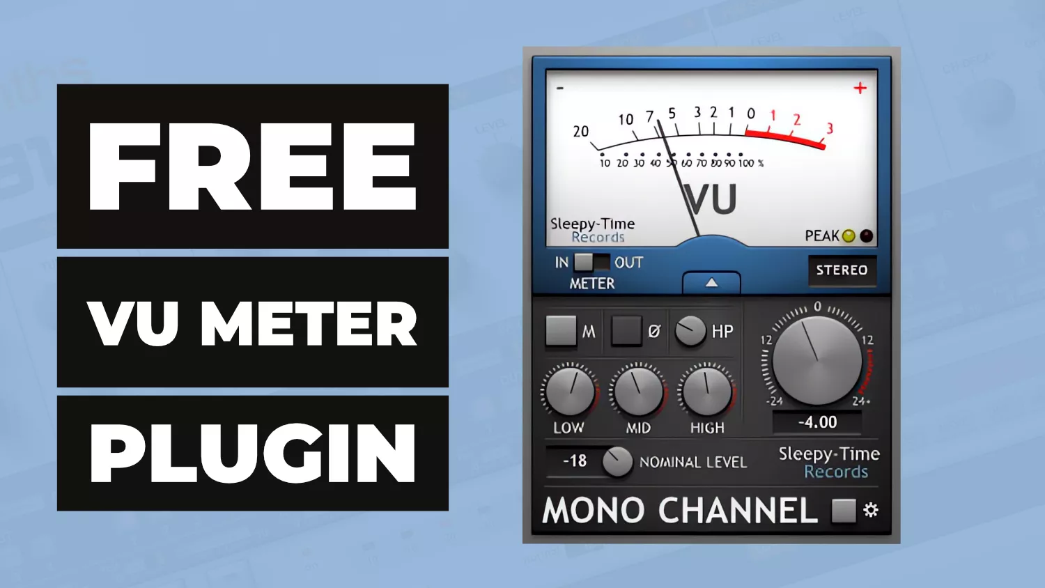 FREE MonoChannel VU Meter VST by Sleepy-Time DSP (PC)