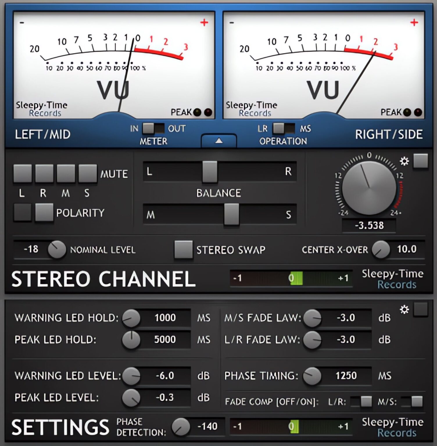 FREE StereoChannel VU Meter VST by Sleepy-Time DSP