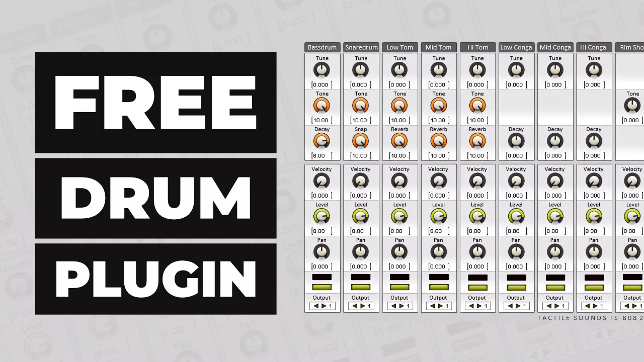 FREE TS-808 Drum Machine VST by Tactile Sounds (Windows)