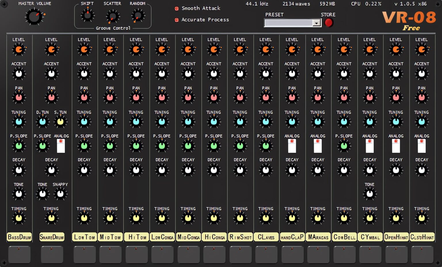 FREE VR-08 Roland TR-808 Emulation VST by Alipapa