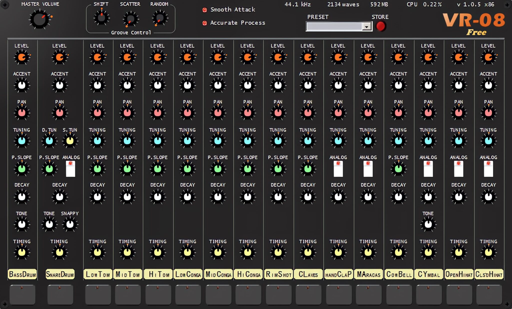 FREE VR-08 Roland TR-808 Emulation VST by Alipapa